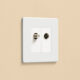 White Double Data Port Socket with Black or White Inserts