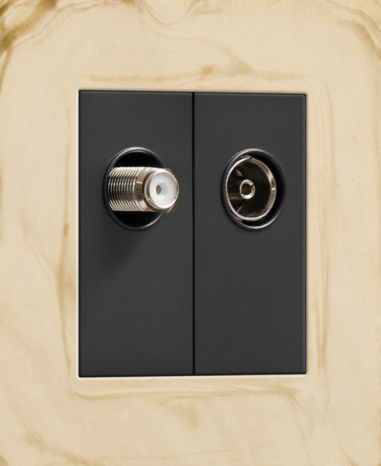 Smoked Gold Double Port Socket with Black or White Inserts