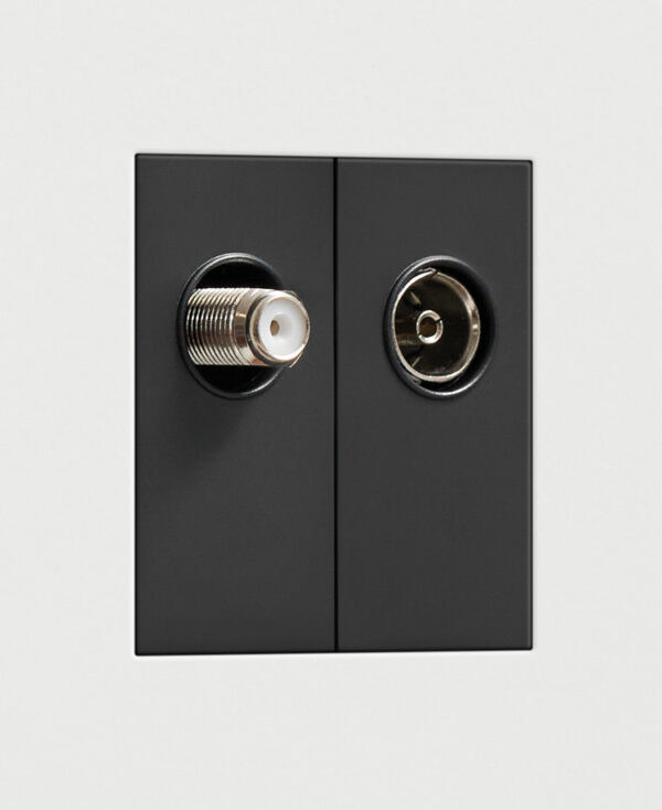 White Double Data Port Socket with Black or White Inserts