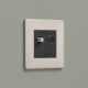Silver Double Data Port Socket with Black or White Inserts