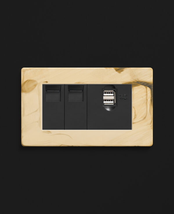 Smoked Gold Quad Data Port Socket | Dowsing & Reynolds