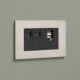 Silver Quad Data Port Socket with Black or White Inserts