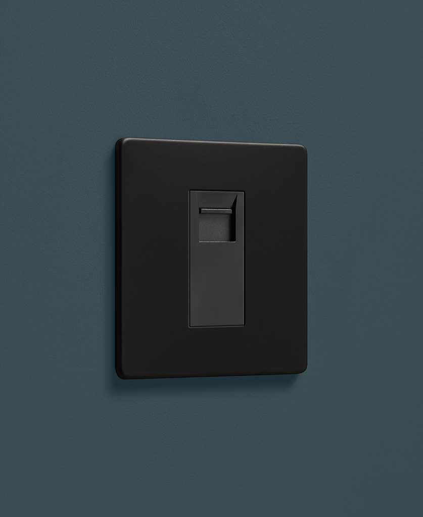 Black Single Data Port Socket with Black or White Inserts