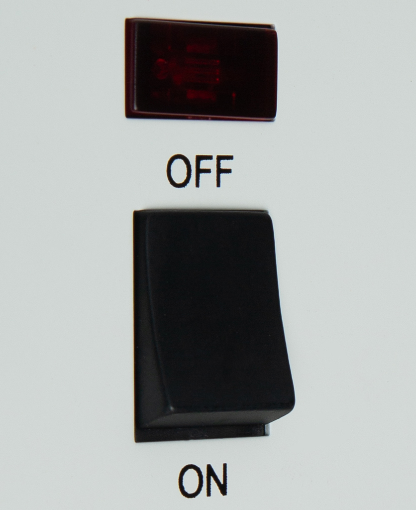 White 20A Double Pole Switch with Neon Power Indicator