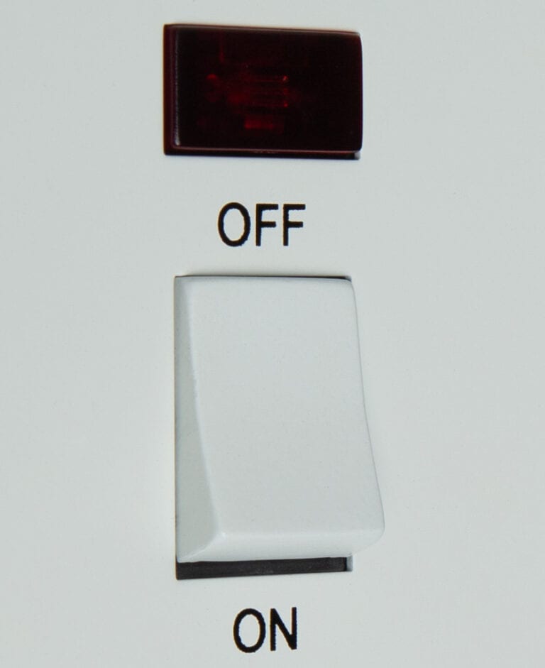 White 20A Double Pole Switch with Neon Power Indicator