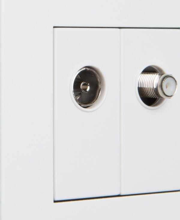 White Double Data Port Socket with Black or White Inserts