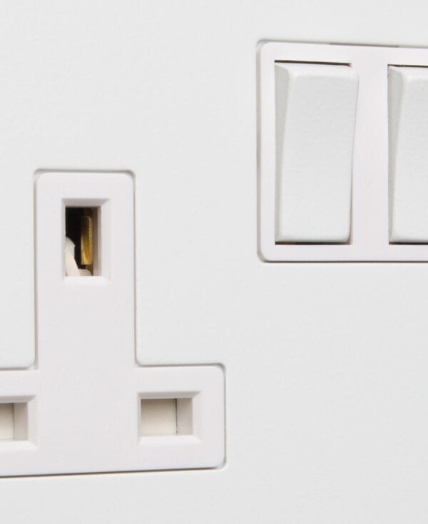 White Plug Sockets - Minimalist Socket with Black or White Inserts