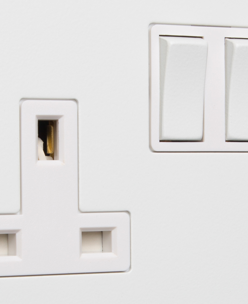 White Plug Sockets - Minimalist Socket with Black or White Inserts