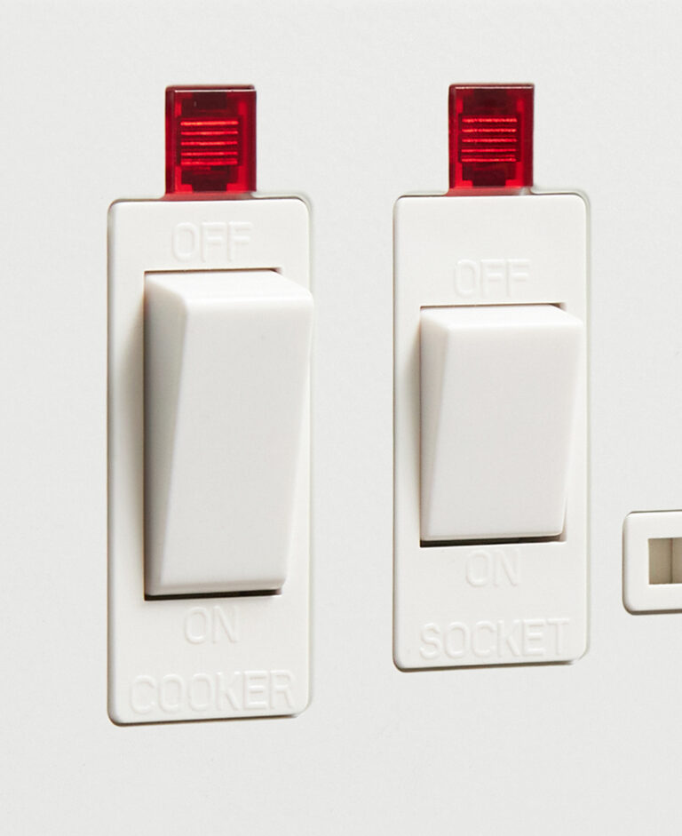 White Cooker Switch & Socket with Black or White Inserts