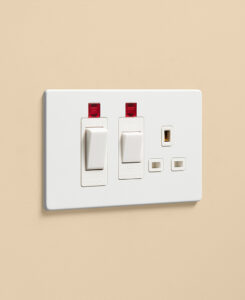 White Cooker Switch & Socket with Black or White Inserts