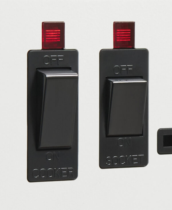 White Cooker Switch & Socket with Black or White Inserts
