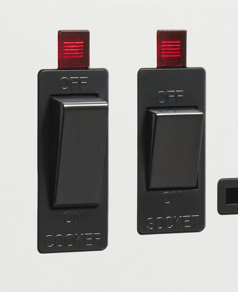 White Cooker Switch & Socket with Black or White Inserts