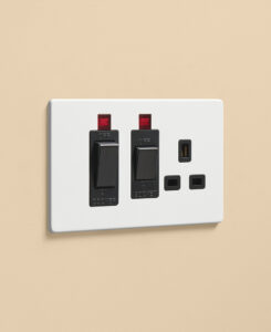 White Cooker Switch & Socket with Black or White Inserts