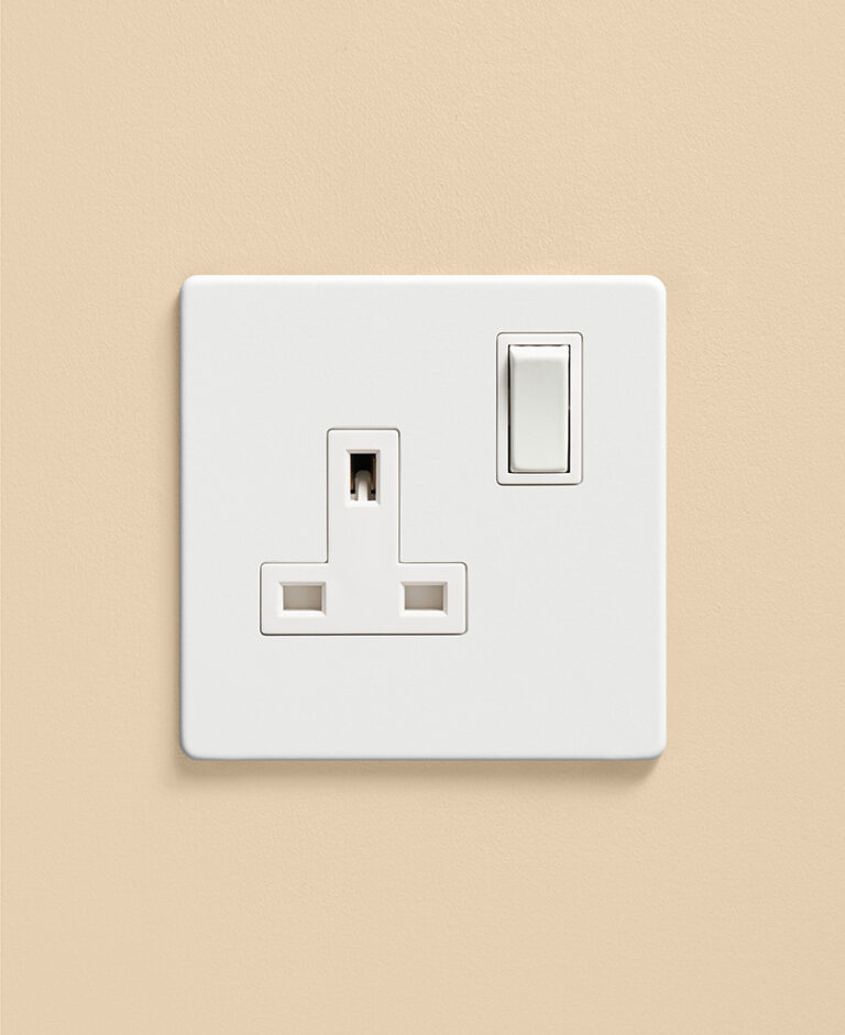 White Single Plug Socket with Black or White Inserts