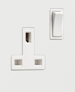 White Single Plug Socket with Black or White Inserts