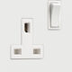 White Single Plug Socket with Black or White Inserts
