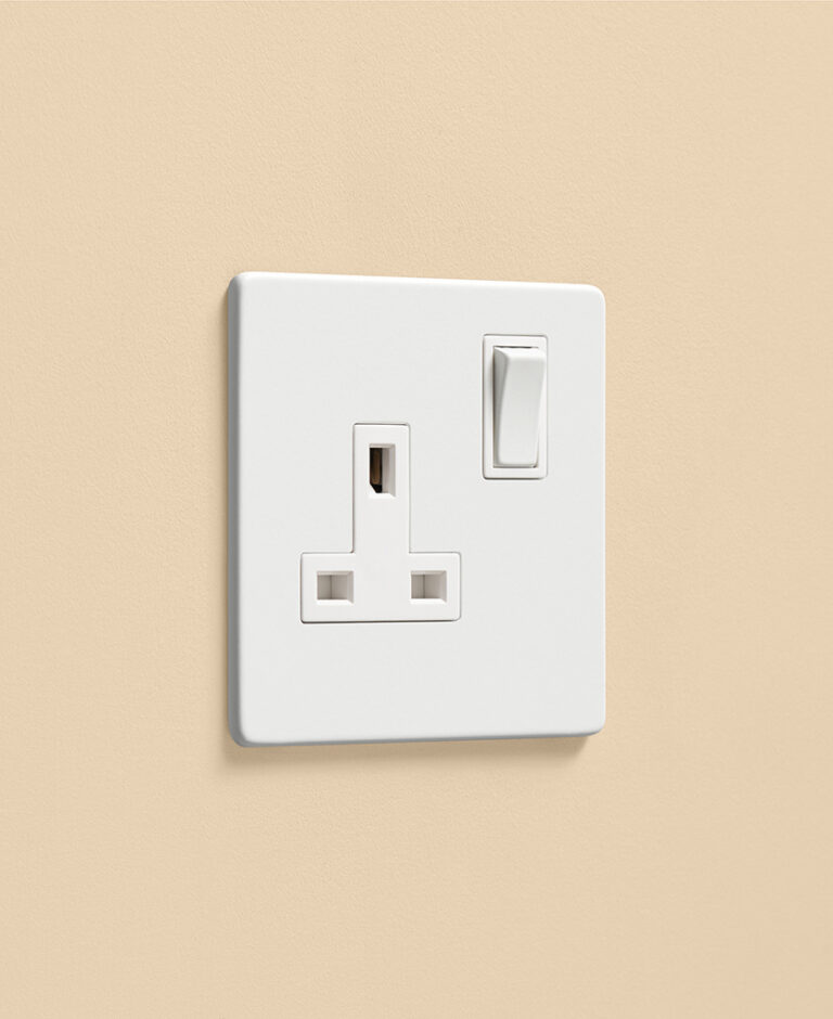 White Single Plug Socket with Black or White Inserts