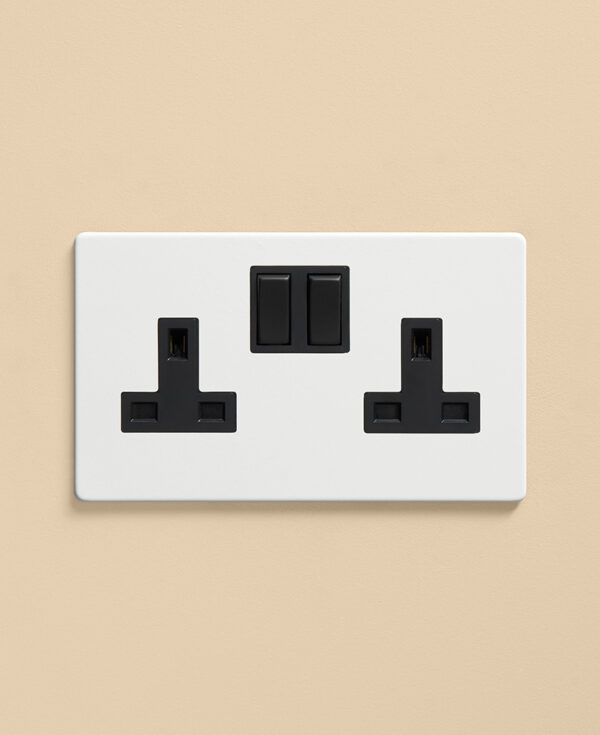 White Double Socket | Minimal White Plug Socket