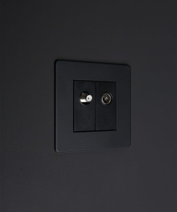 Black Single Data Port Socket with Black or White Inserts