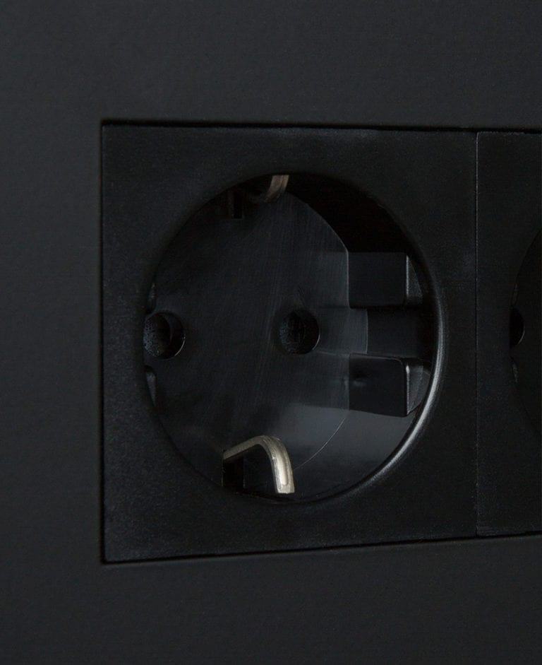 Black Double Schuko Socket with Black or White Inserts