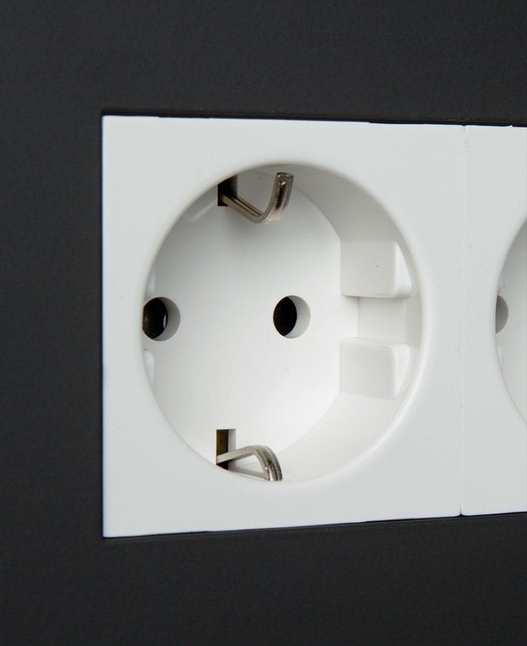 Black Double Schuko Socket with Black or White Inserts
