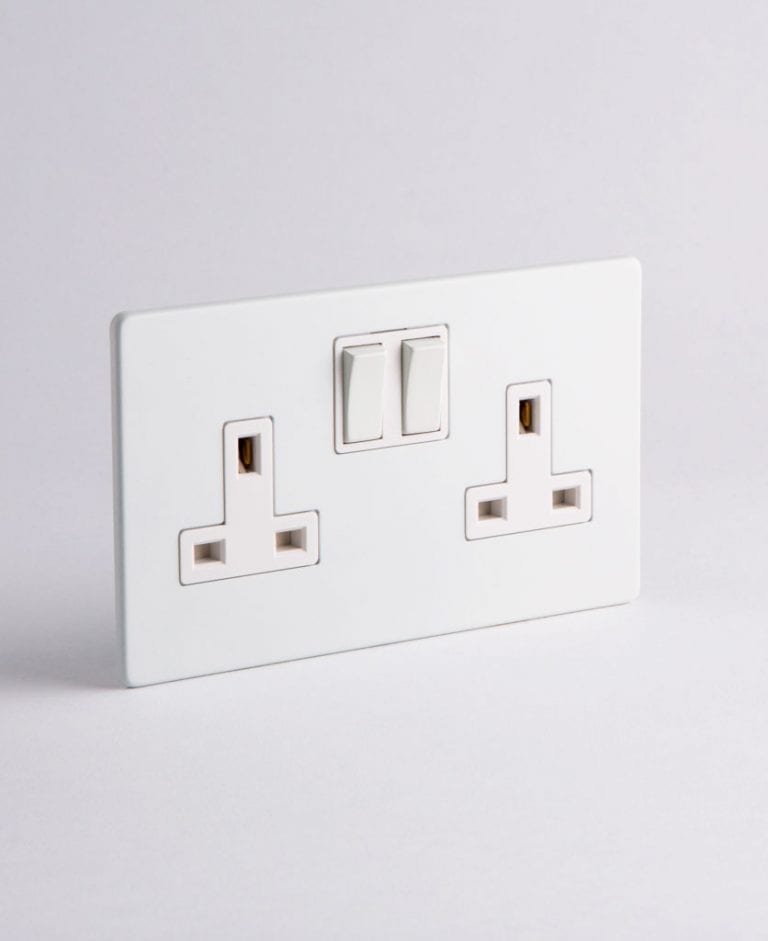 White Double Plug Sockets | Dowsing & Reynolds