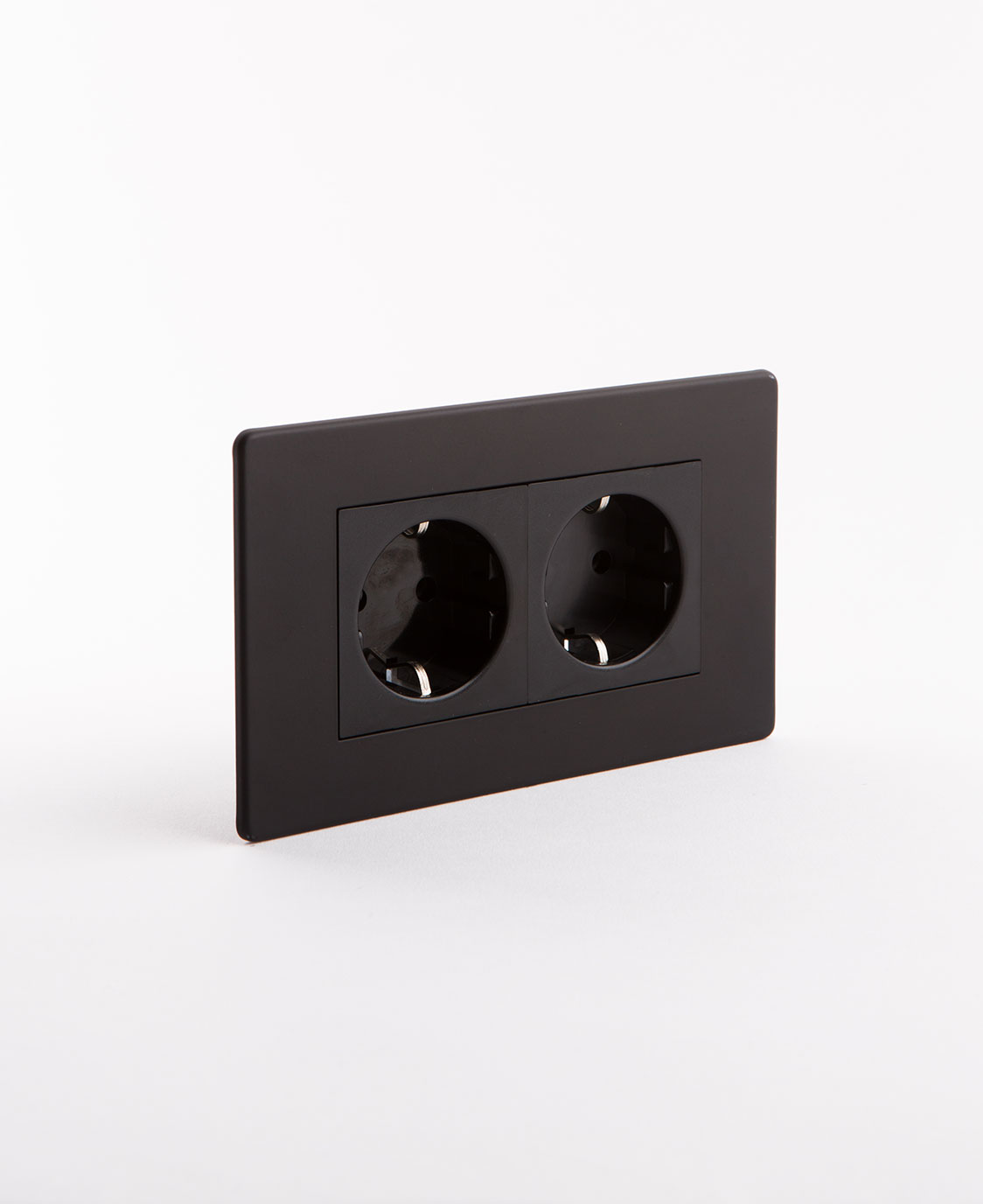 Black Double Schuko Socket - Dowsing & Reynolds