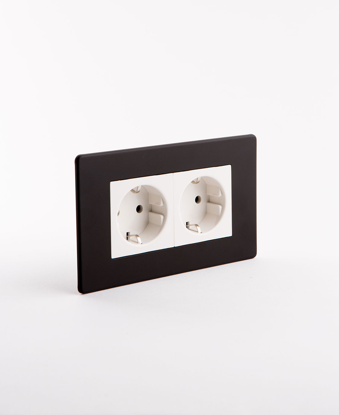 Black Double Schuko Socket - Dowsing & Reynolds