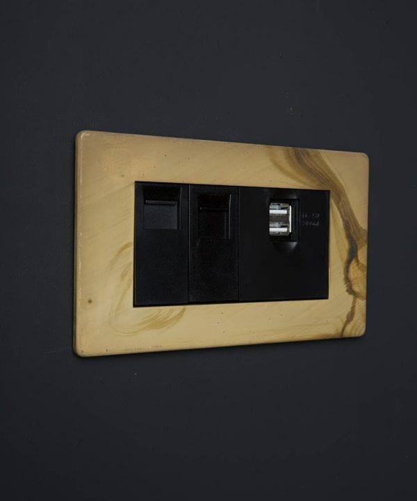 Smoked Gold Single Data Port Socket with Black or White Inserts