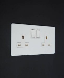 White Plug Sockets - Minimalist Socket with Black or White Inserts