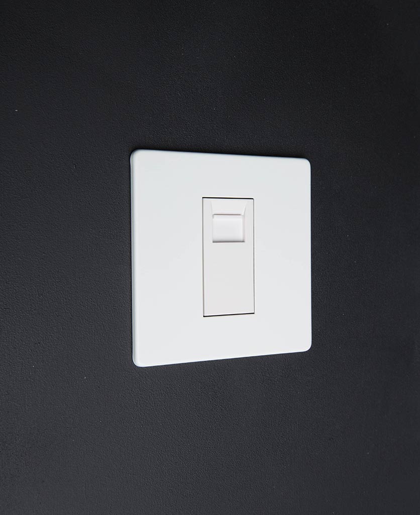 White Single Data Port Socket with Black or White Inserts