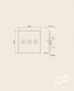 240v Toggle Switch - Black Triple Toggle Switch