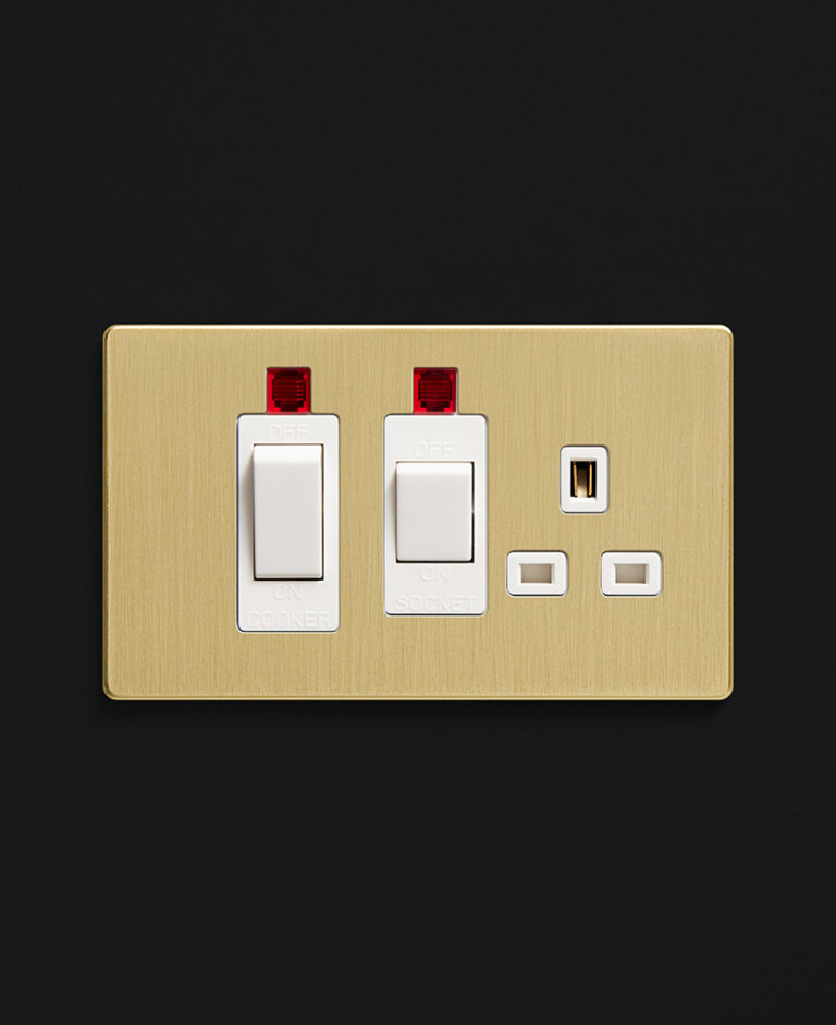 Cooker Switch & Socket Gold with Black or White Inserts