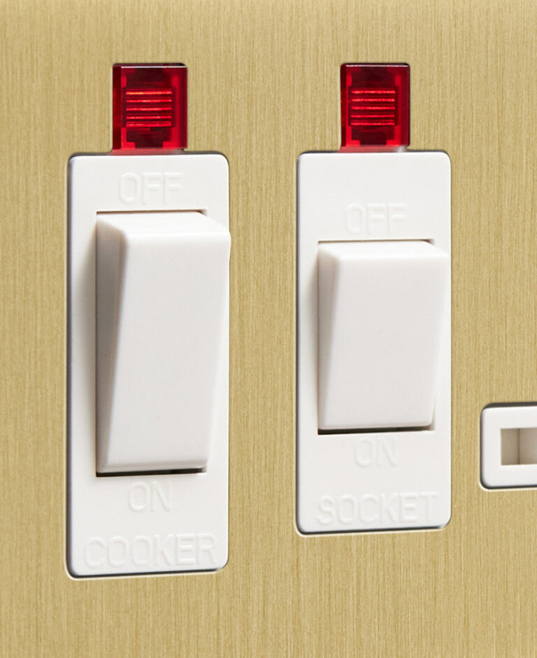 Cooker Switch & Socket Gold with Black or White Inserts