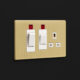 Cooker Switch & Socket Gold with Black or White Inserts