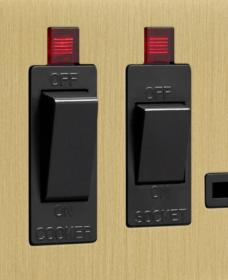Cooker Switch & Socket Gold with Black or White Inserts