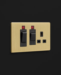 Cooker Switch & Socket Gold with Black or White Inserts