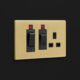 Cooker Switch & Socket Gold with Black or White Inserts