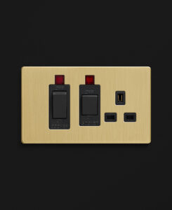 Cooker Switch & Socket Gold with Black or White Inserts