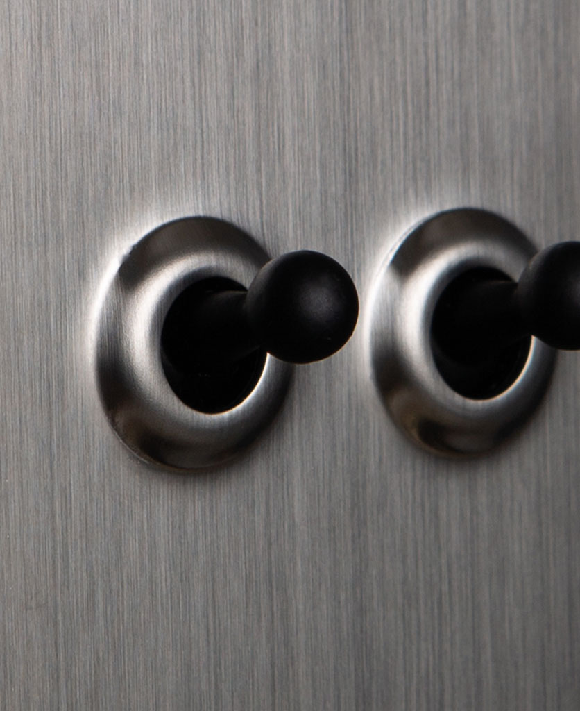 Chrome Toggle Switch - Silver Steel Double Toggle Switch