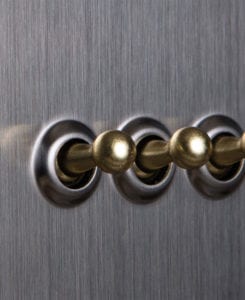 Metal Light Switch - Silver Triple Toggle Light Switch