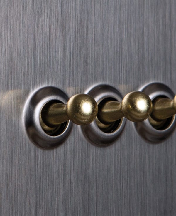 Metal Light Switch - Silver Triple Toggle Light Switch