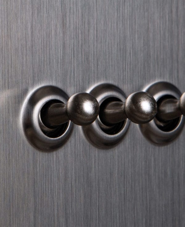 Metal Light Switch - Silver Triple Toggle Light Switch