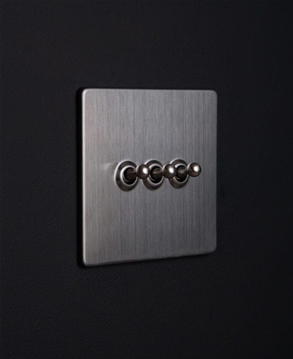 Metal Light Switch - Silver Triple Toggle Light Switch