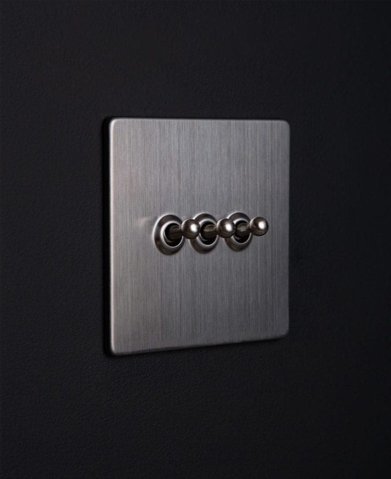 Metal Light Switch - Silver Triple Toggle Light Switch