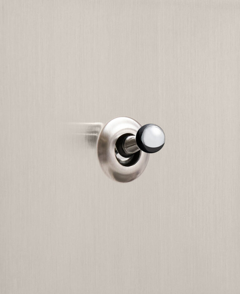 Silver Toggle Switch with Choice of Coloured Toggles