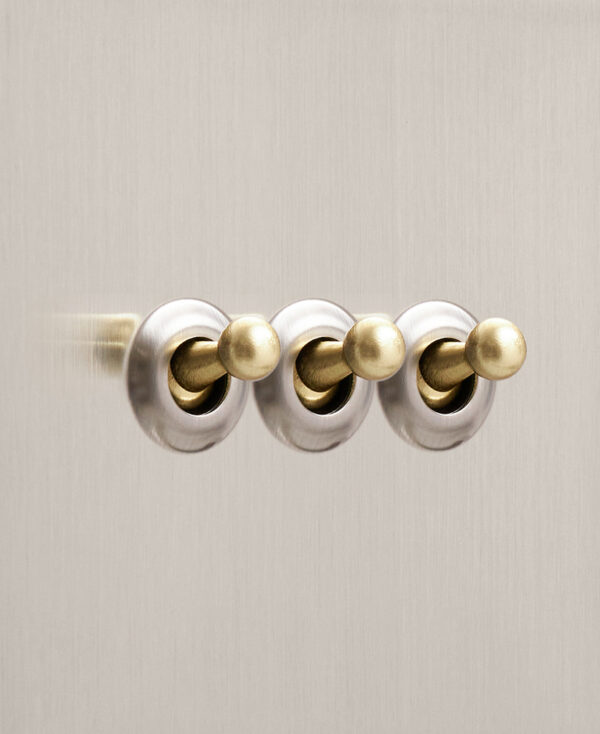 Metal Light Switch - Silver Triple Toggle Light Switch