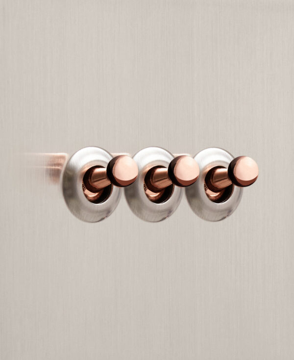 Metal Light Switch - Silver Triple Toggle Light Switch