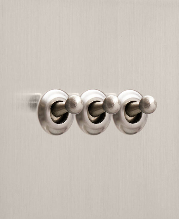 Metal Light Switch - Silver Triple Toggle Light Switch