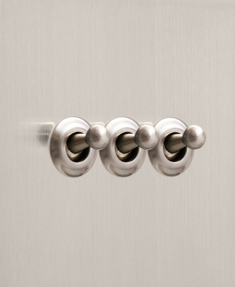 Metal Light Switch - Silver Triple Toggle Light Switch